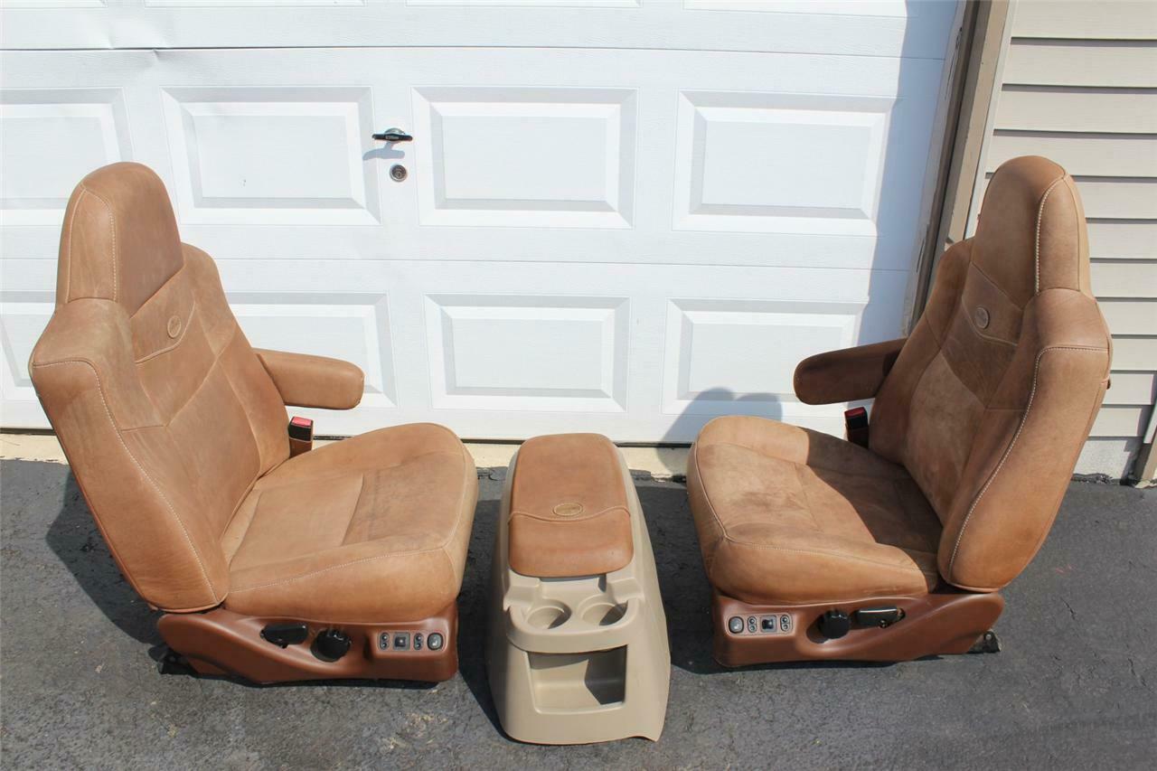 99-2010 FORD F250 F350 KING RANCH LEATHER SEATS BUCKETS NICE CREW CAB
