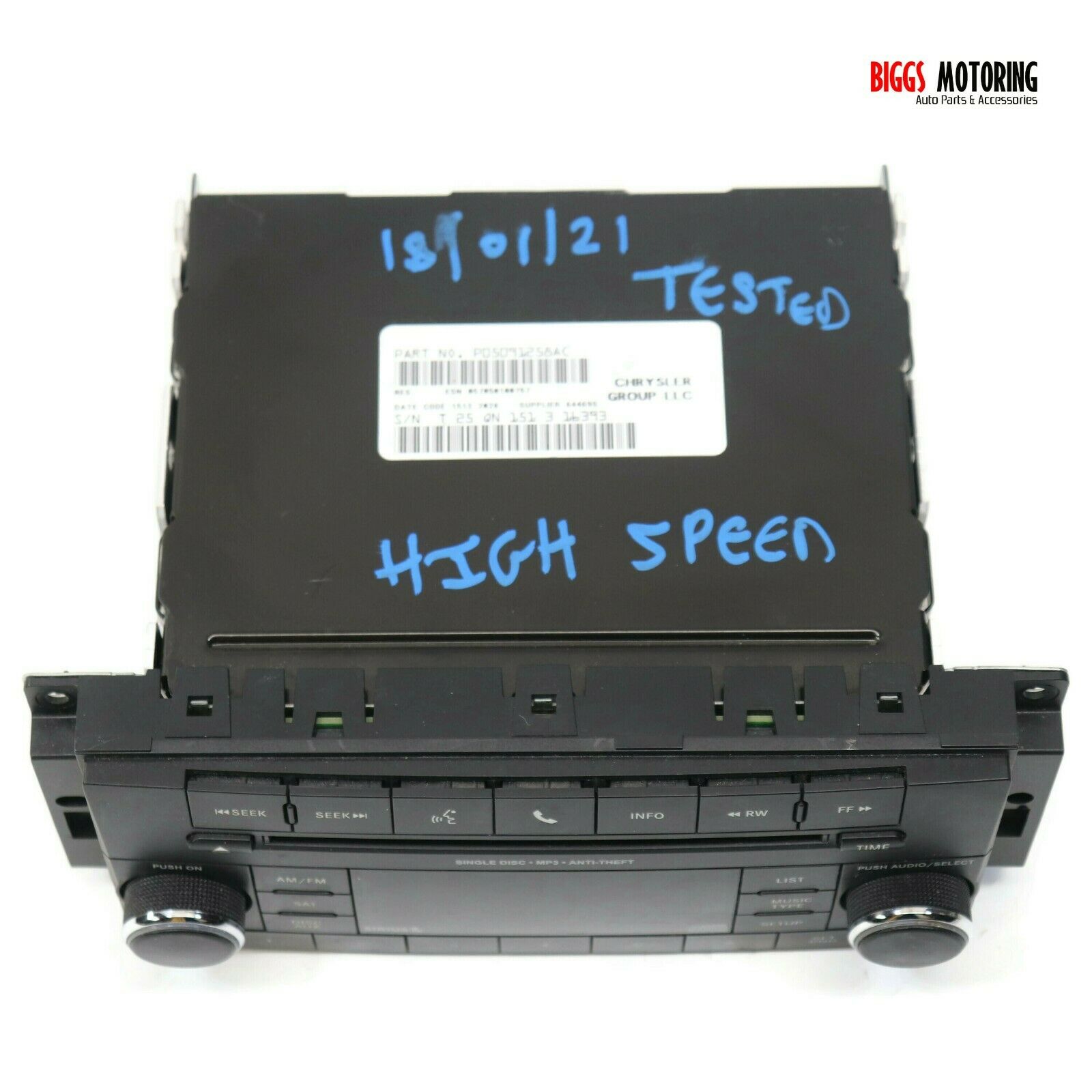 2012-2017 Dodge Caravan High Speed Res Radio Stereo Cd Player P0509125