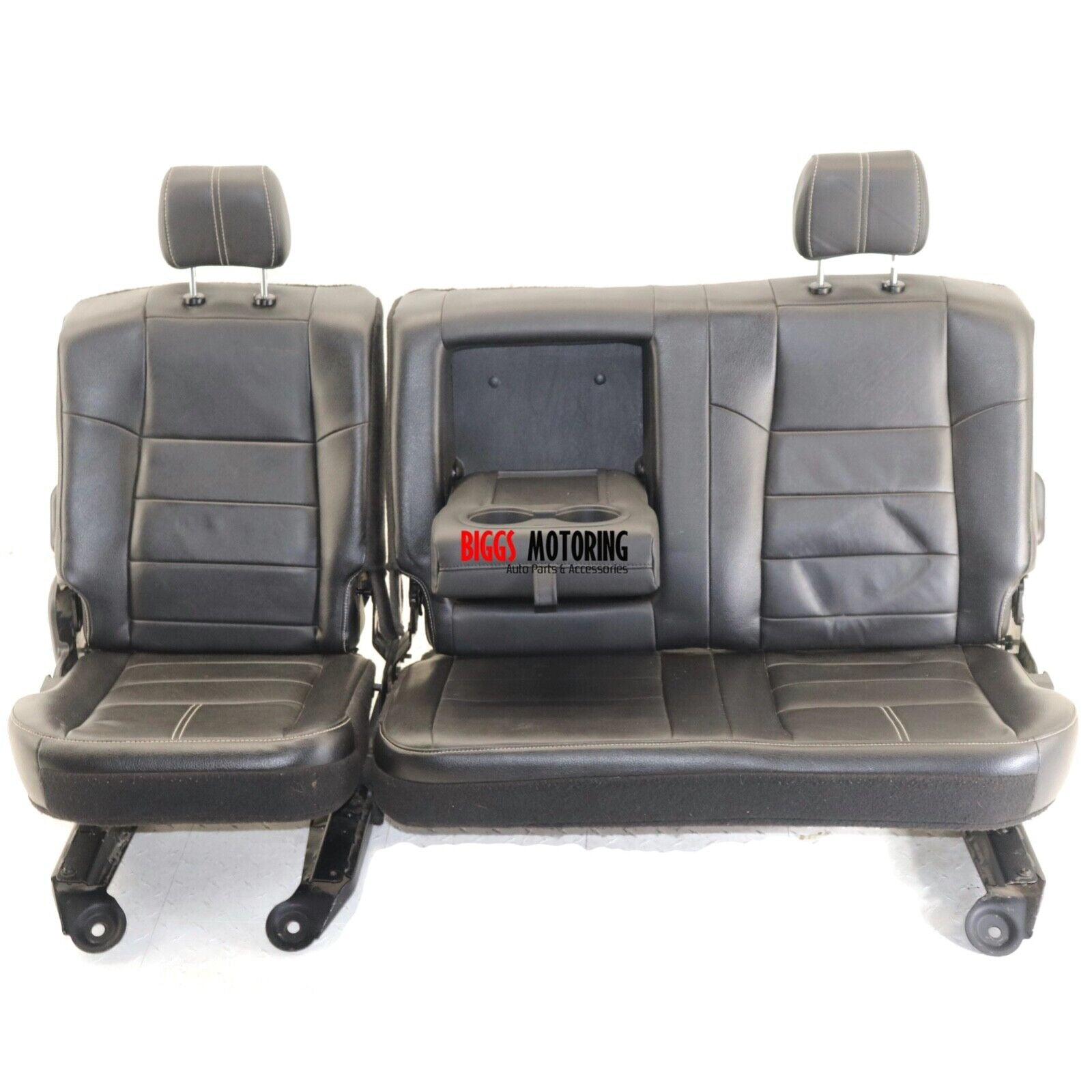 2008-2010 Factory Oem Used Ford F250 Rear Seat Black with White Stitch