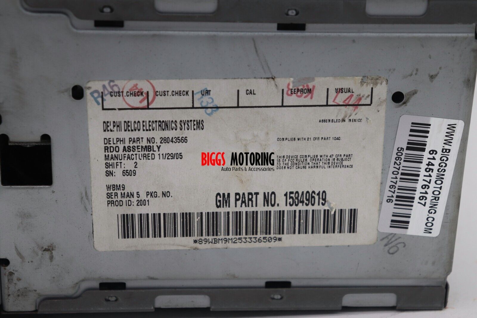 2005-2009 Chevy Gmc Truck Van Radio Stereo Cd Player 15849619