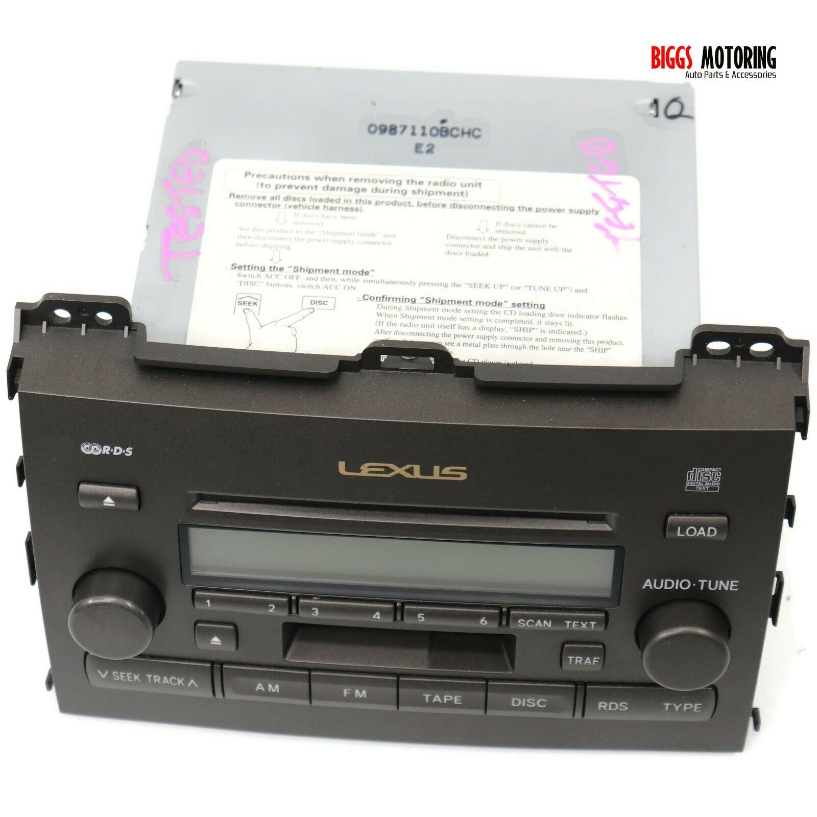 2003-2005 Lexus GX470 Radio Stereo Cassette 6 Disc Changer Cd Player 8
