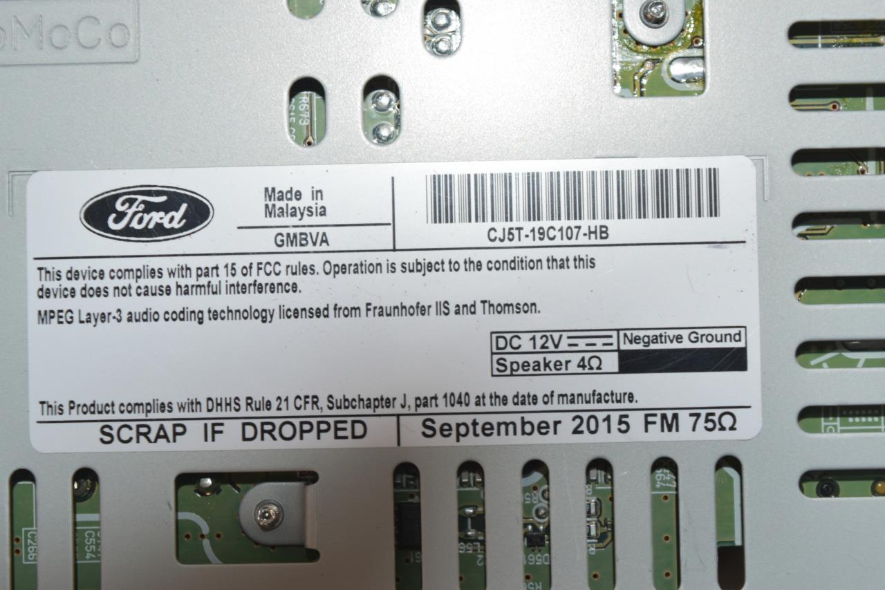 2016-2018 FORD ESCAPE NAVIGATION RADIO CD MECHANISM DISPLAY SCREEN