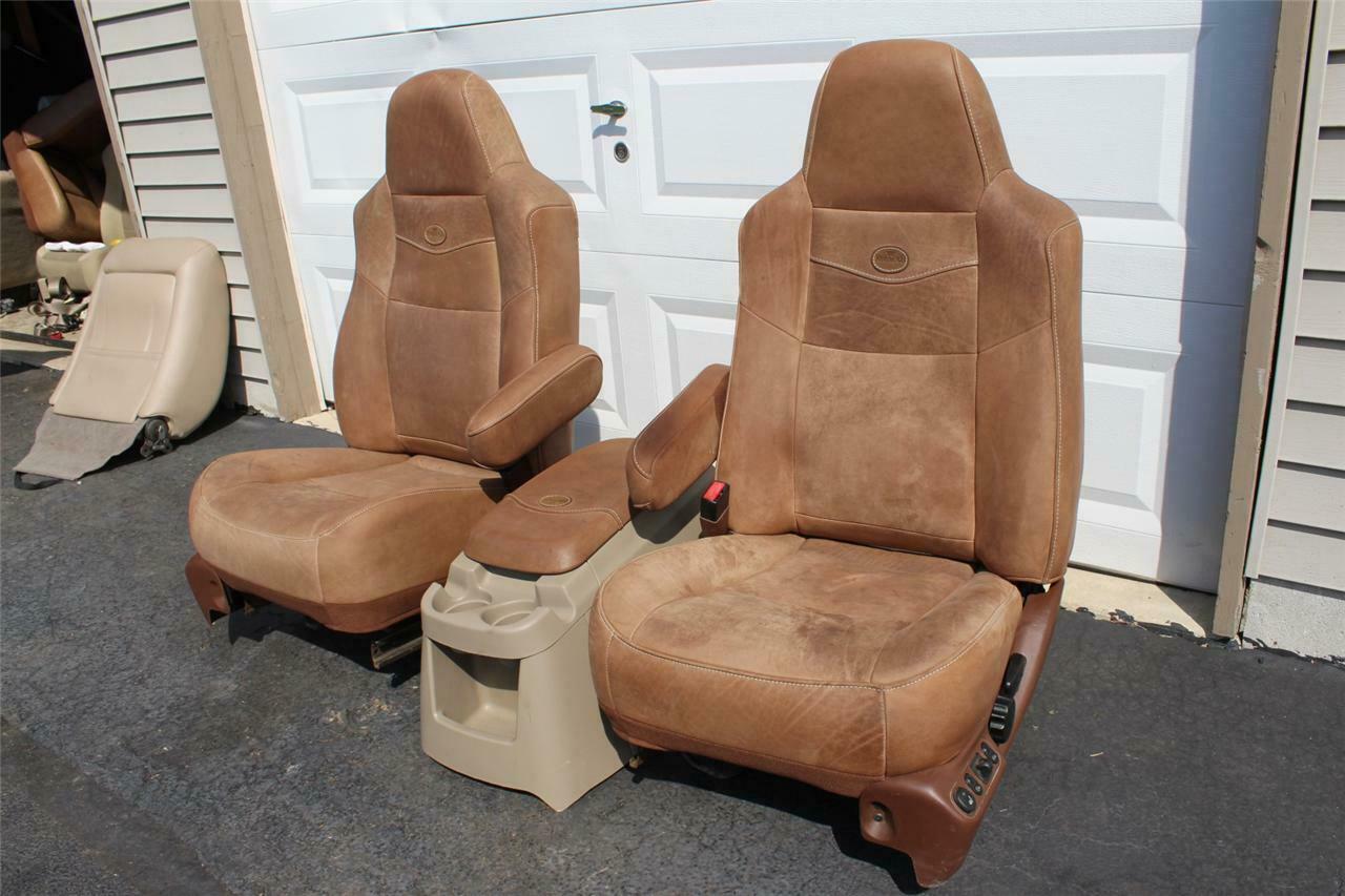 99-2010 FORD F250 F350 KING RANCH LEATHER SEATS BUCKETS NICE CREW CAB