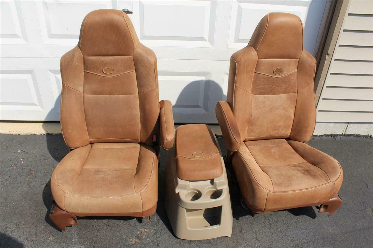 99-2010 FORD F250 F350 KING RANCH LEATHER SEATS BUCKETS NICE CREW CAB