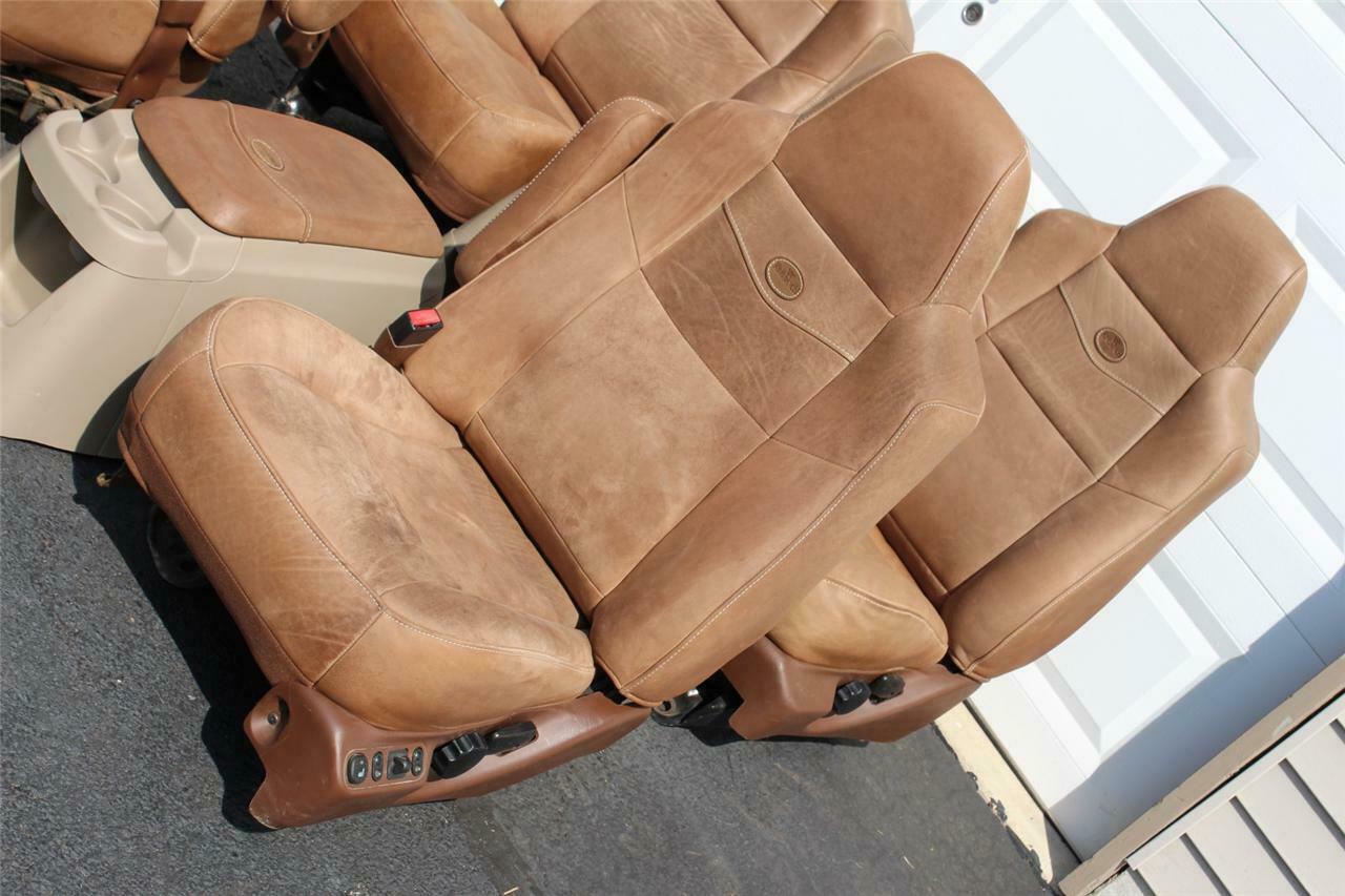 99-2010 FORD F250 F350 KING RANCH LEATHER SEATS BUCKETS NICE CREW CAB