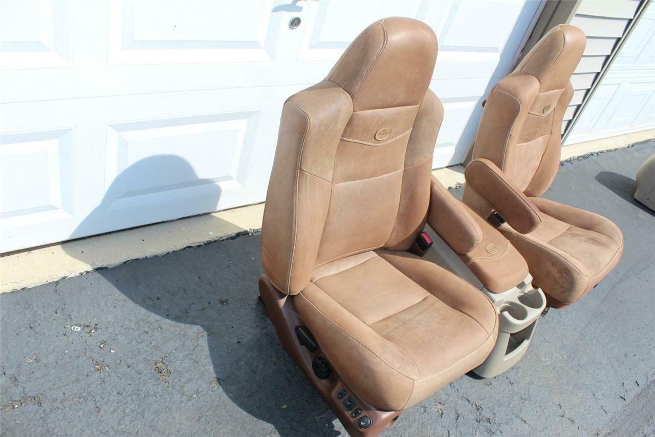 99-2010 FORD F250 F350 KING RANCH LEATHER SEATS BUCKETS NICE CREW CAB