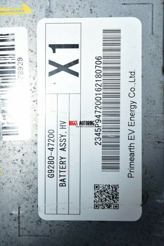 2016-2018 Factory Oem Toyota Prius Hybrid Battery G9280-47200 NIMH Sty